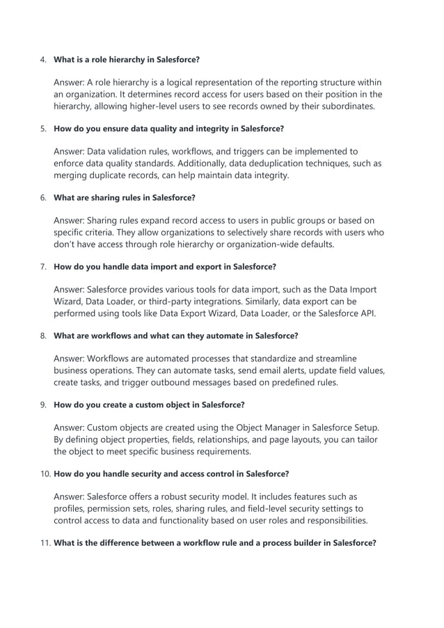Top 20 Salesforce Admin Interview Questions And Answers In 2023pdf Operating Systems