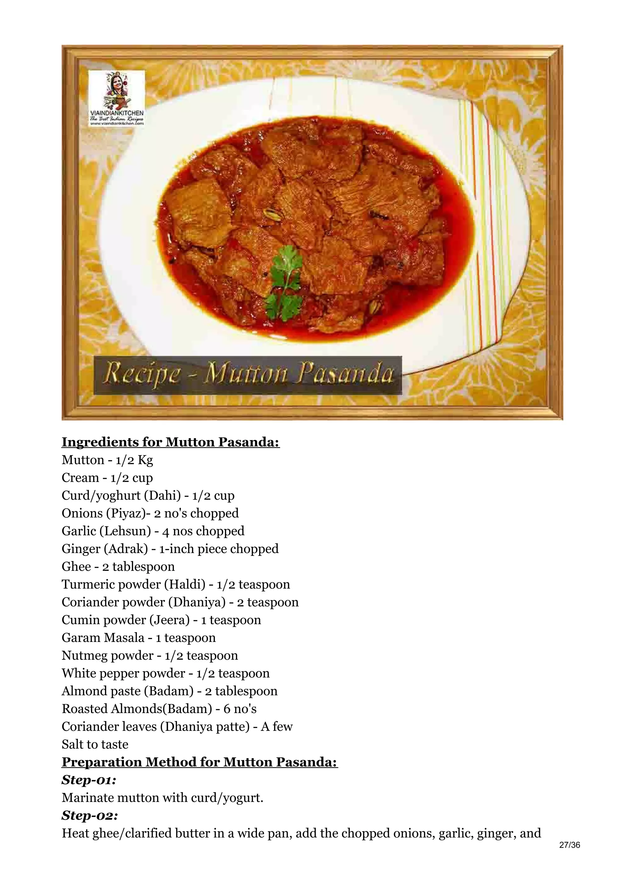Top 22 healthy and traditional homemade mutton recipes | PDF