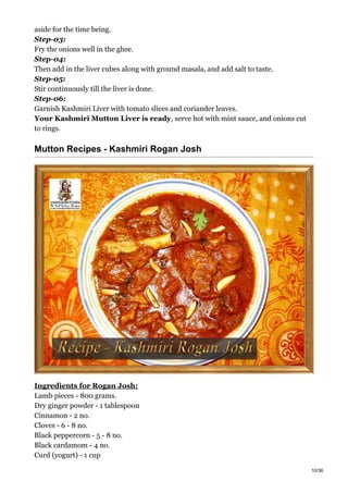 Top 22 healthy and traditional homemade mutton recipes | PDF