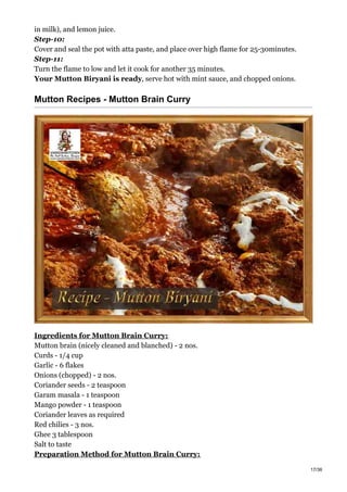 Top 22 healthy and traditional homemade mutton recipes | PDF