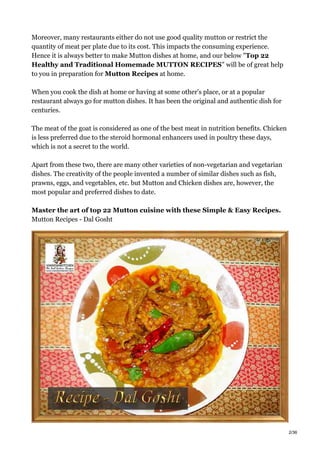 Top 22 healthy and traditional homemade mutton recipes | PDF