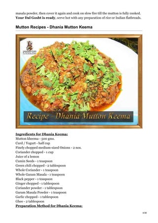 Top 22 healthy and traditional homemade mutton recipes | PDF