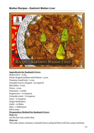 Top 22 healthy and traditional homemade mutton recipes | PDF