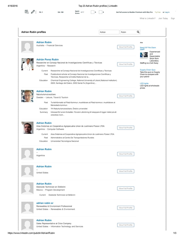 Adrian Rubin LinkedIn | PDF