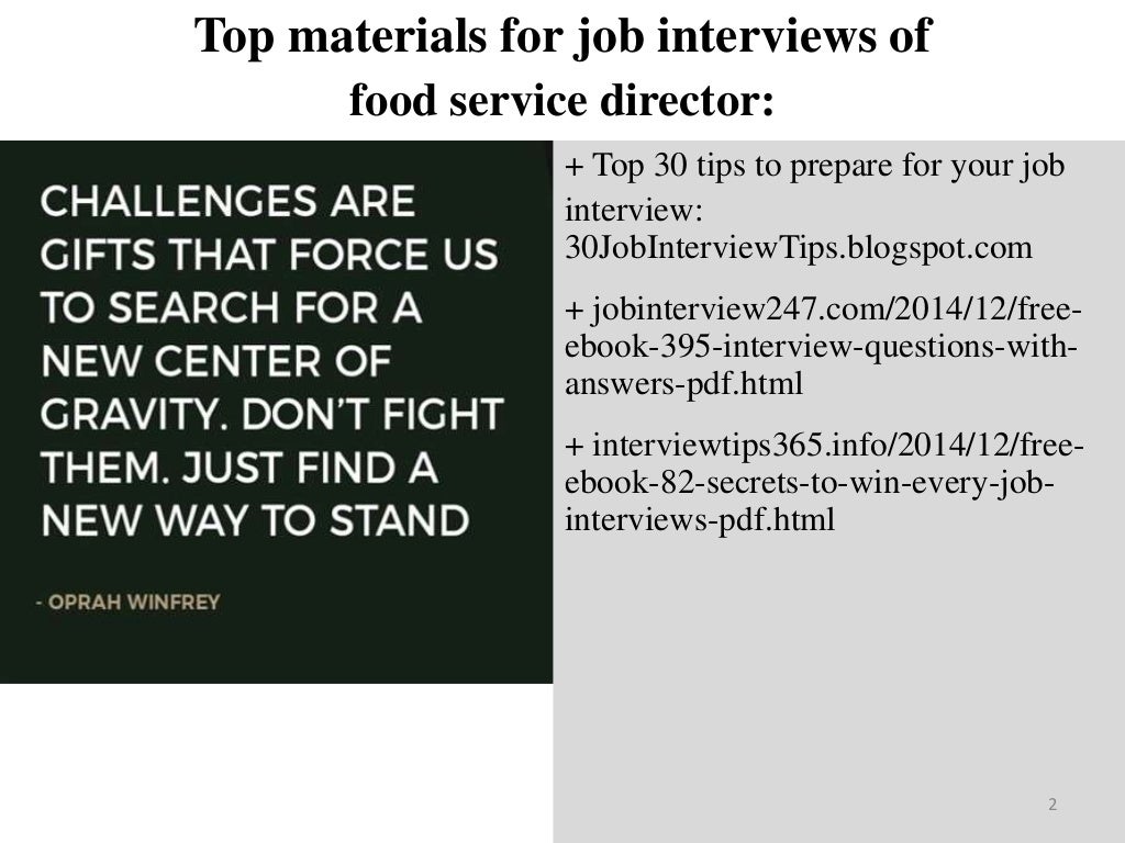 Top 25 Food Service Director Interview Questions And Answers Pdf Ebook Top 25 Food Service Director Interview Questions And Answers Pdf Ebook