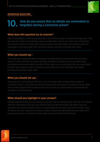 Top 25 interview questions quality management | PDF