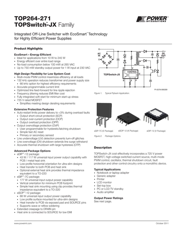 Original Power Supply IC TOP264VG TOP264V TOP264 eDIP-11 New | PDF