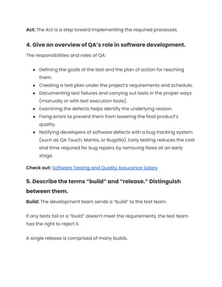 Software Testing and QA Interview Questions | PDF