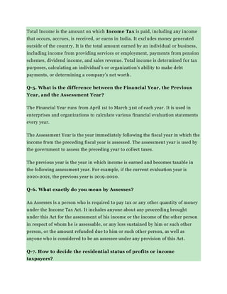 Get Income Tax Interview Question Answer | Academy Tax4wealth | PDF