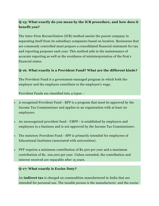 Get Income Tax Interview Question Answer | Academy Tax4wealth | PDF