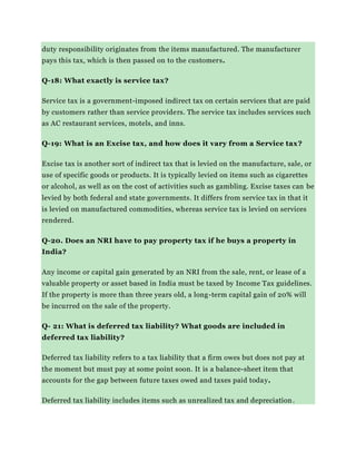 Get Income Tax Interview Question Answer | Academy Tax4wealth | PDF