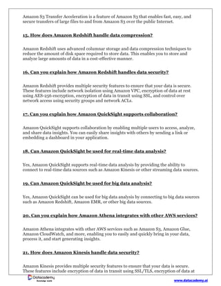 Top 30+ Latest AWS Certification Interview Questions on AWS BI and data ...