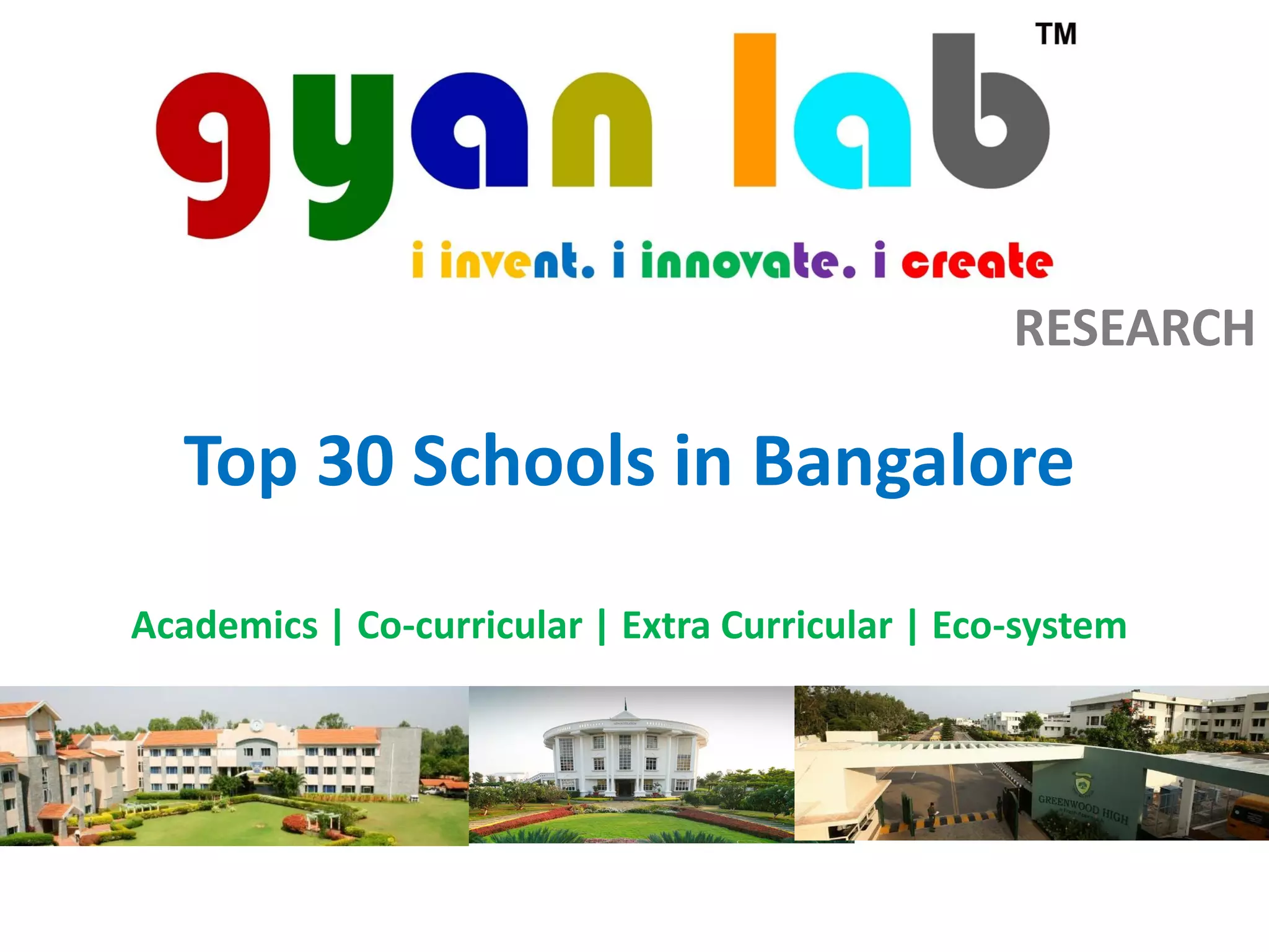 30 Top Schools in Bangalore | PDF