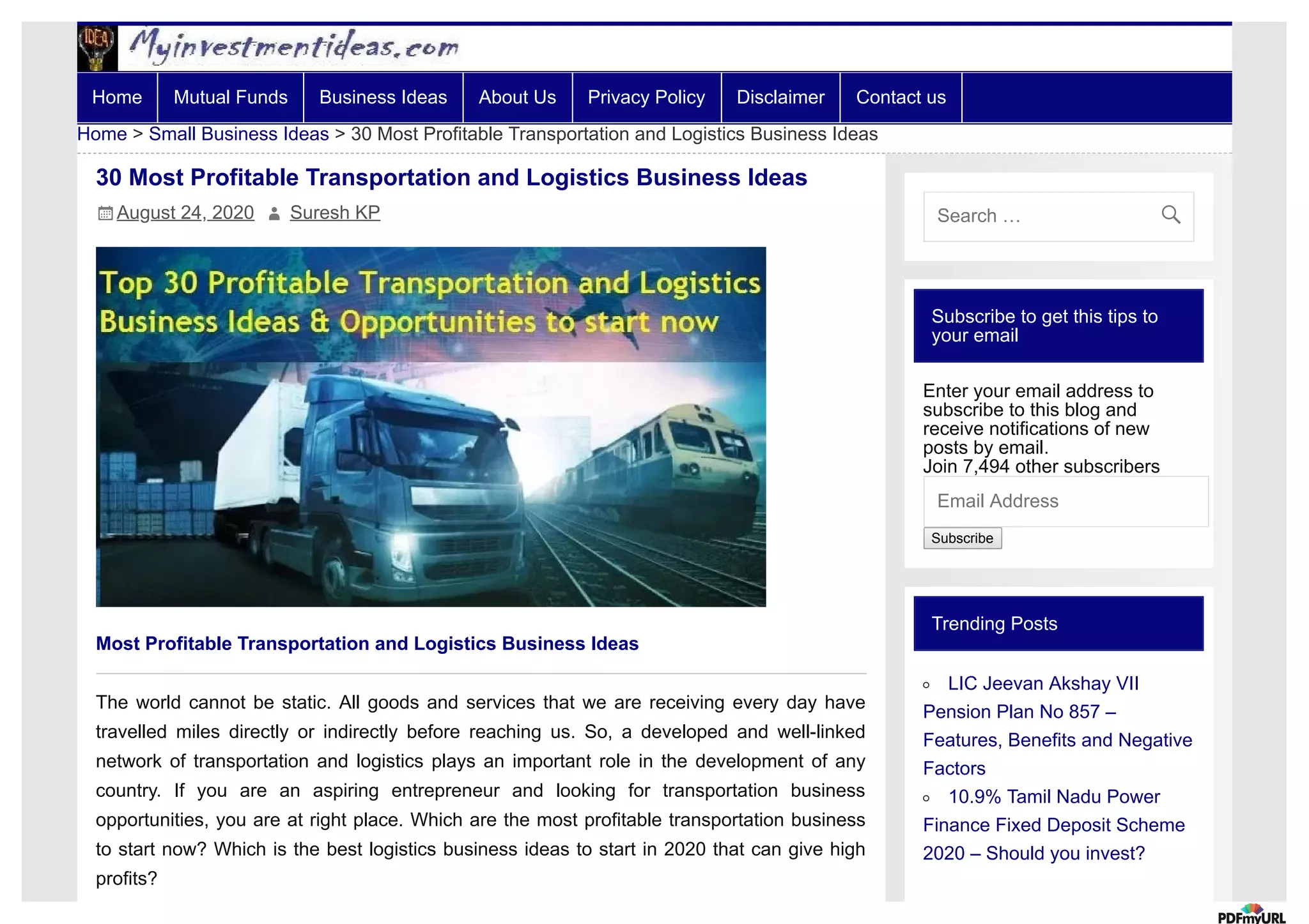 Top 30 transportation and logistics business ideas to start now | PDF