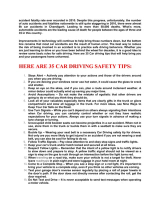 Top 35 car driving safety tips for safe driving | PDF
