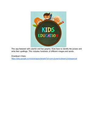 Top 3 android kids learning apps | DOCX