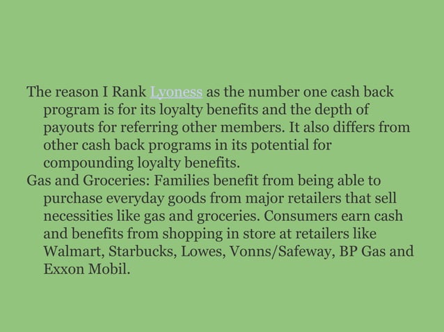 Top 3 cash back programs | PPT