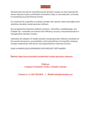 Donation Receipt Generator Software: Top 3 Used By Nonprofits | PDF