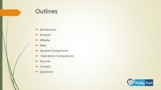 Top 3 market place comparison amazon vs alibaba vs ebay | PPT