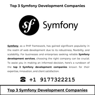 Top 3 Symfony Development Companies - Semiosis Software Private Limited | PDF