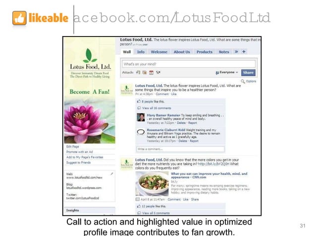 Top 40 facebook pages 2010 | PPT