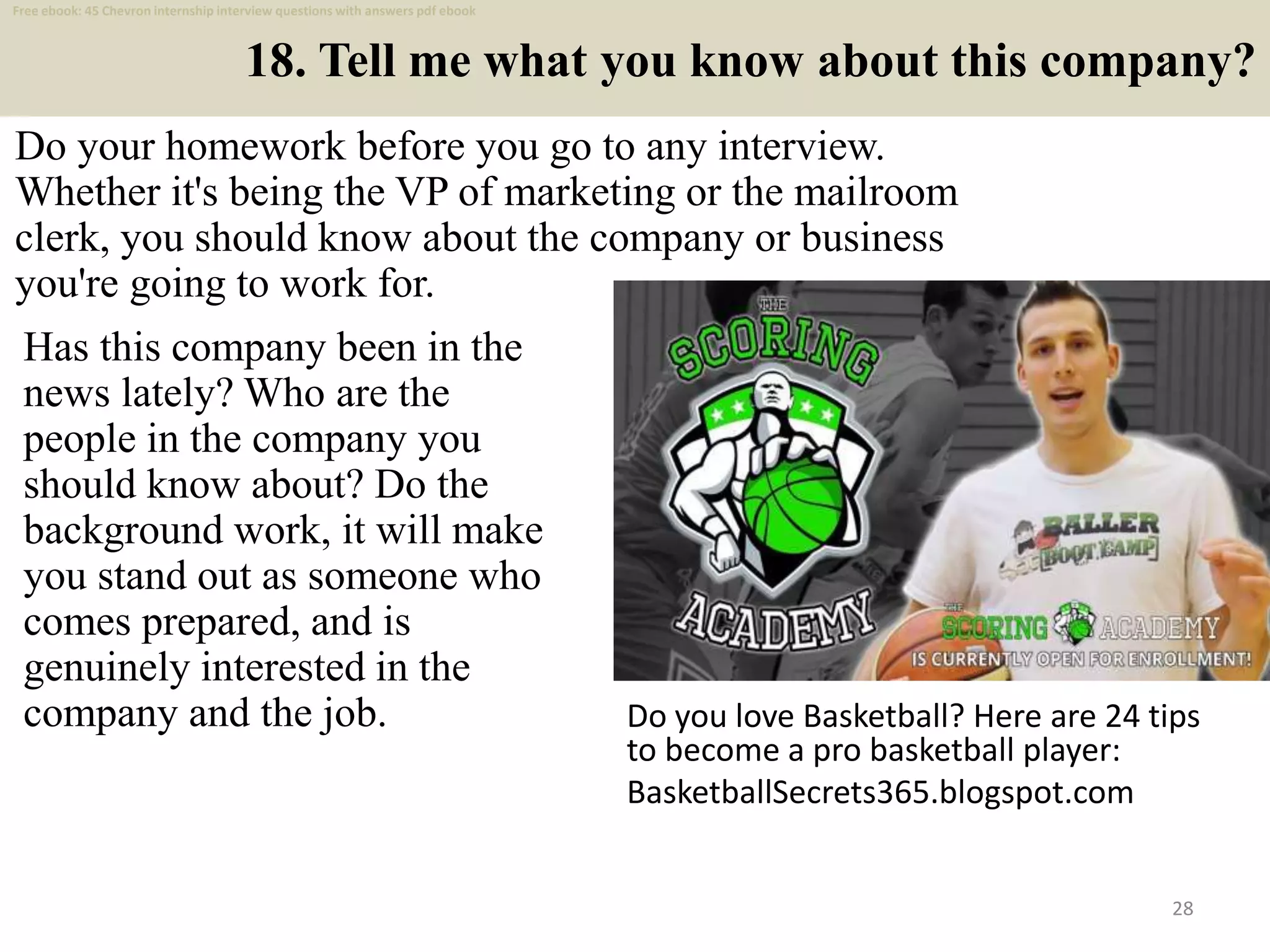 Top 45 chevron internship interview questions and answers pdf | PPTX