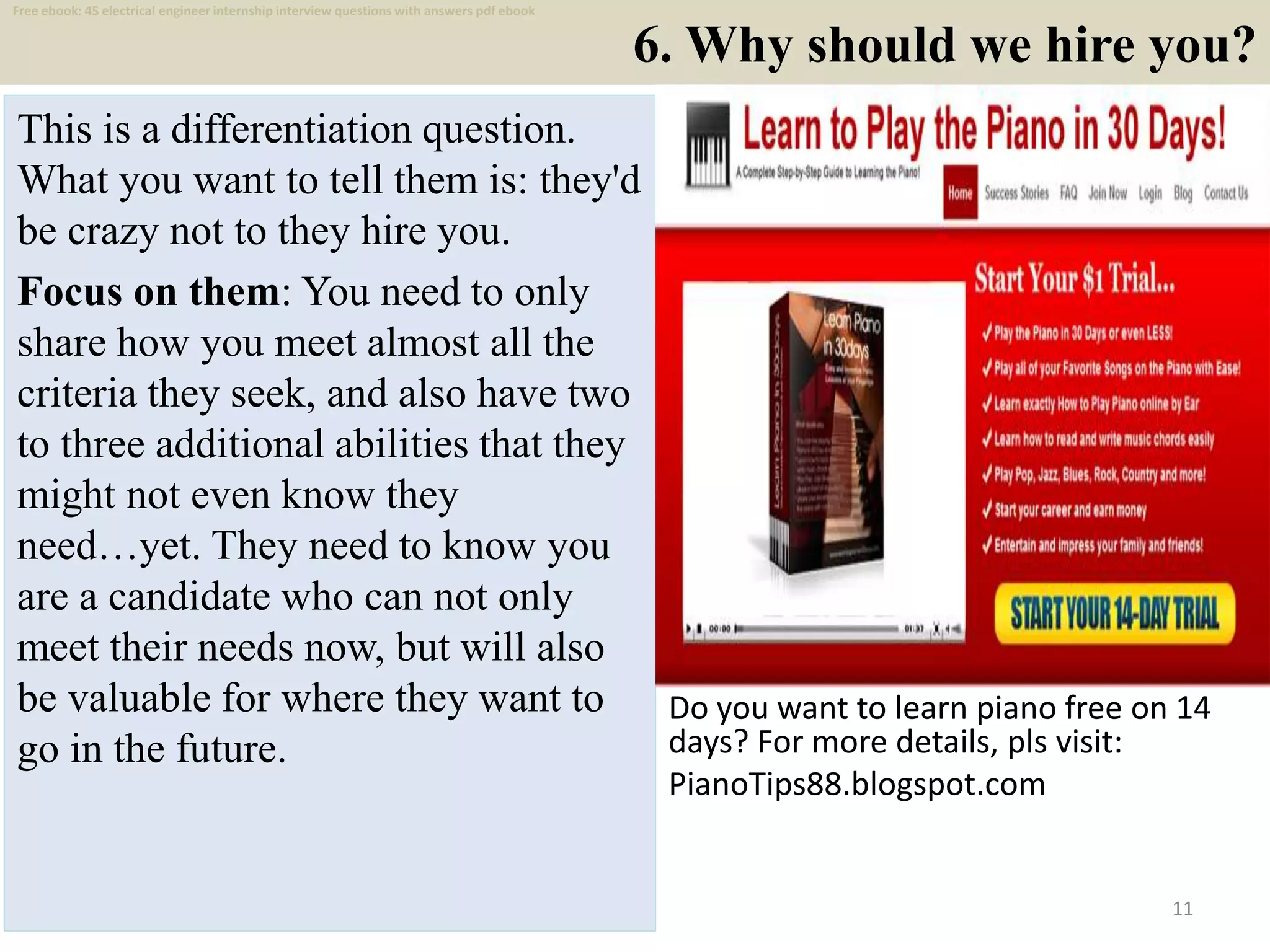 Top 45 electrical engineer internship interview questions and answers ...