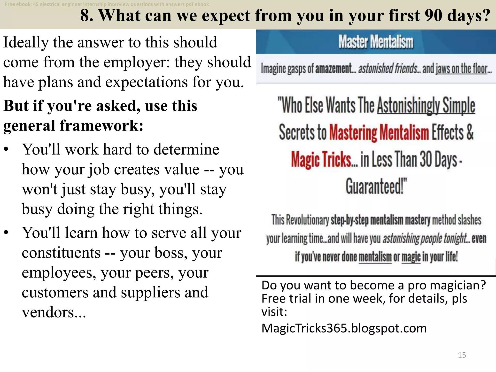 Top 45 electrical engineer internship interview questions and answers ...