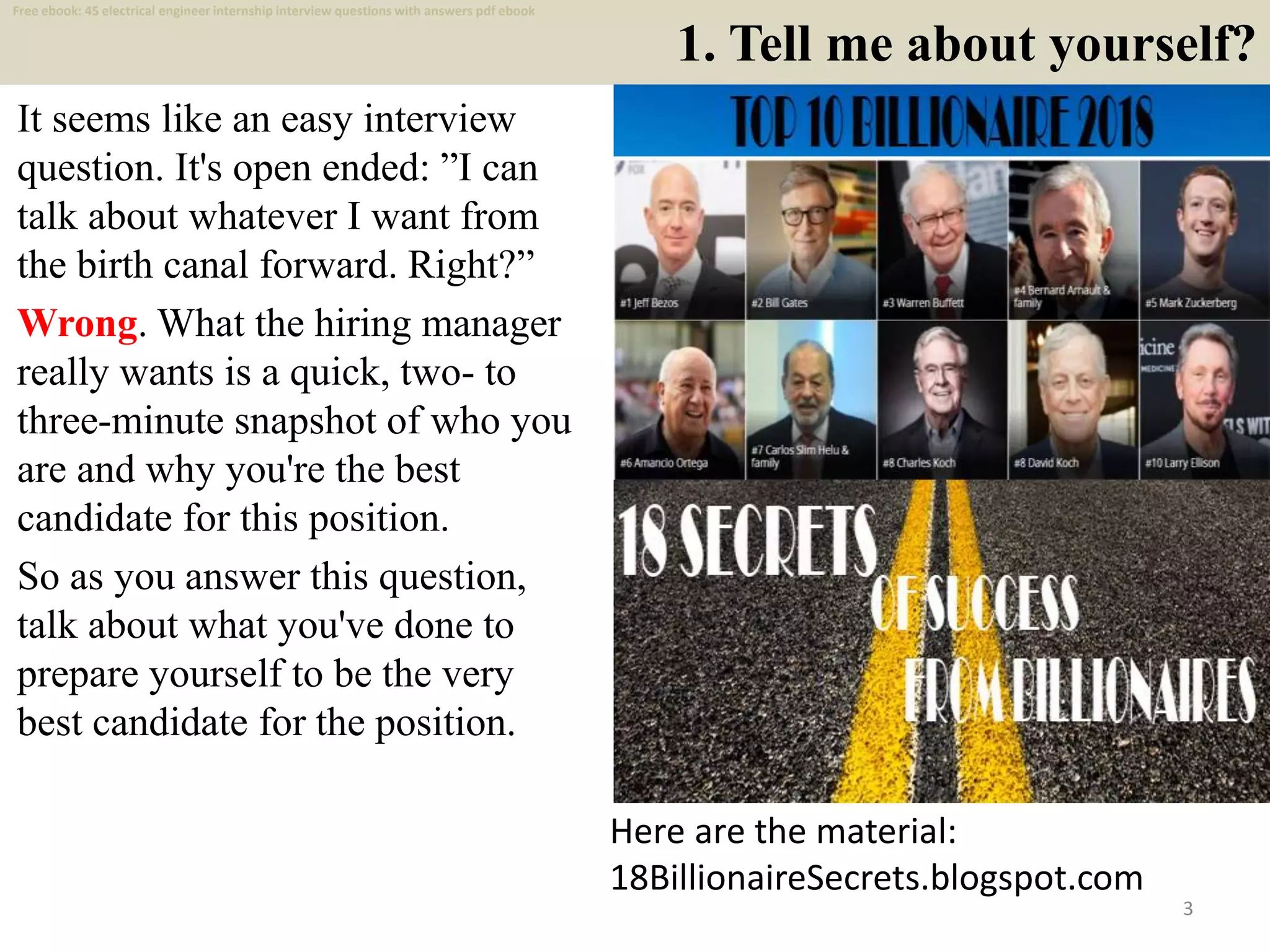 Top 45 electrical engineer internship interview questions and answers ...