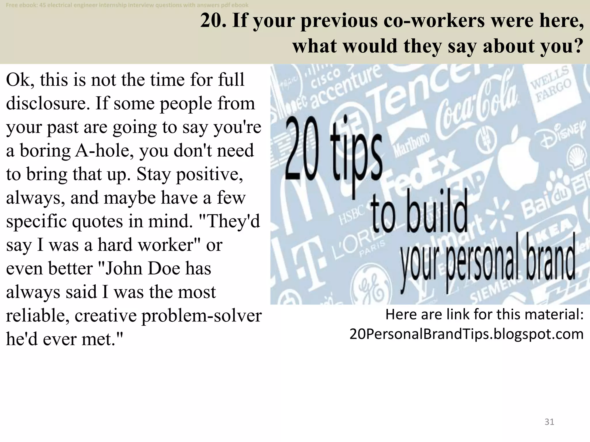 Top 45 electrical engineer internship interview questions and answers ...