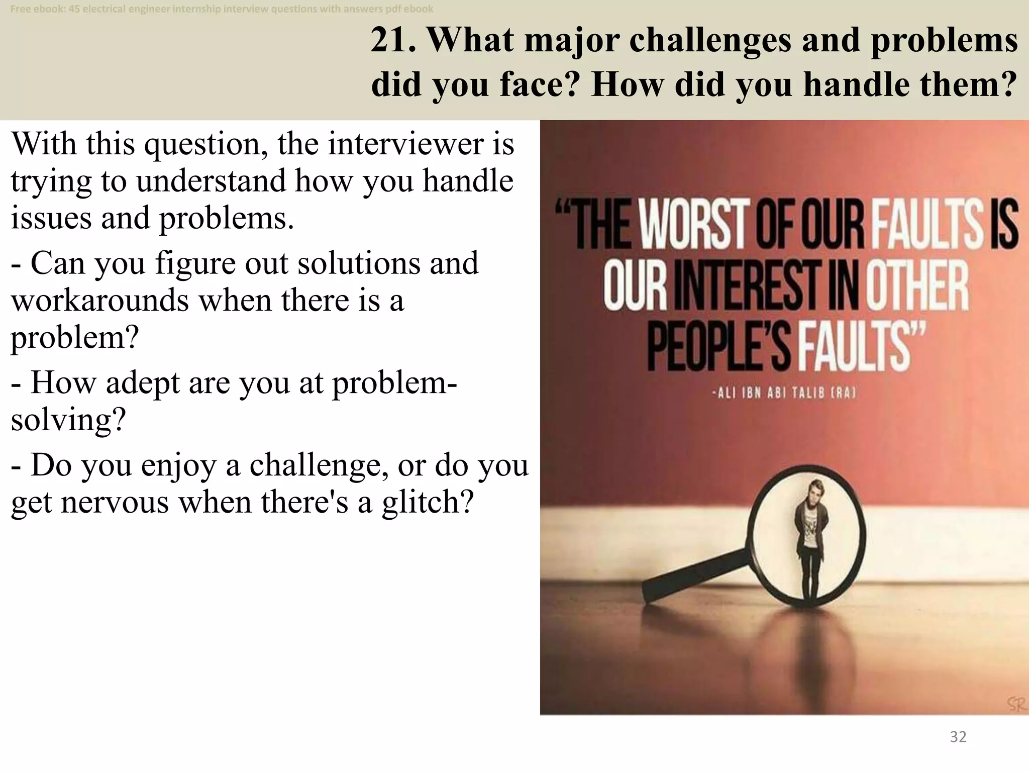 Top 45 electrical engineer internship interview questions and answers ...