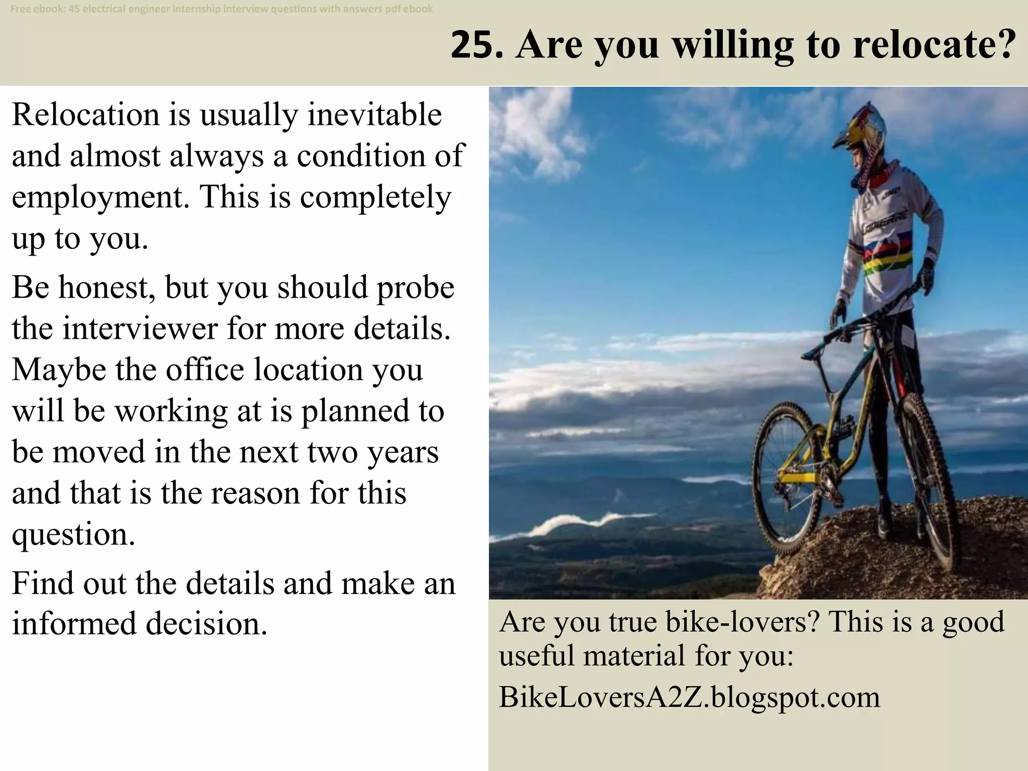 Top 45 electrical engineer internship interview questions and answers ...