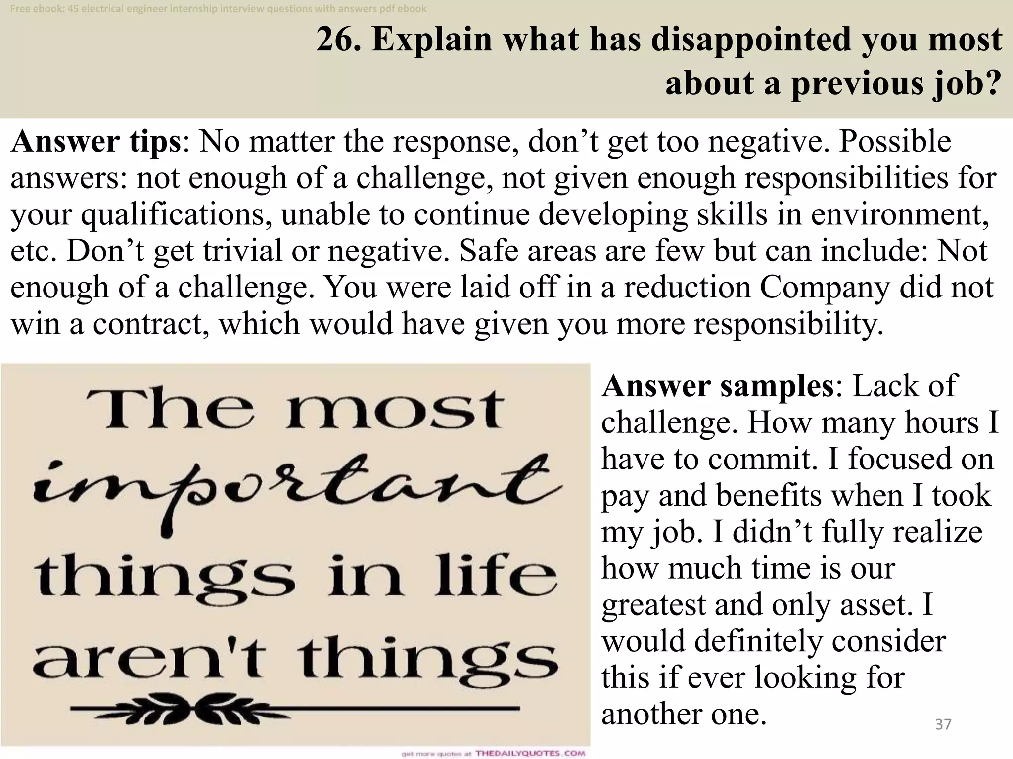 Top 45 electrical engineer internship interview questions and answers ...