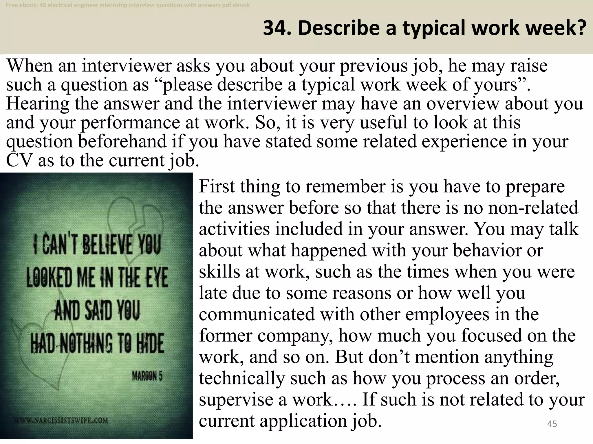 Top 45 electrical engineer internship interview questions and answers ...