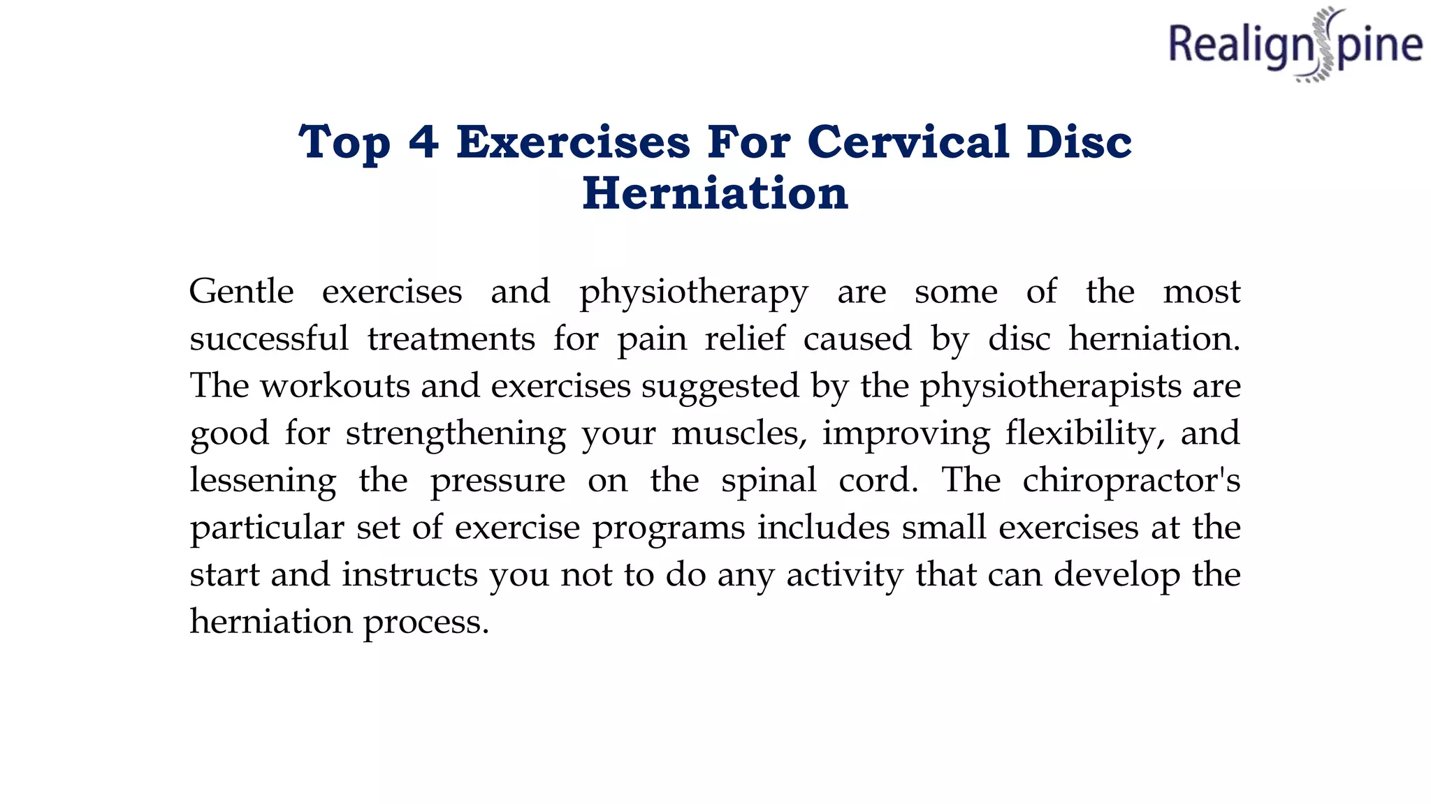 Top 4 Cervical Disc Herniation Exercises That Help Relieve Pain | PPT