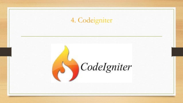 Top 5 php framework | PPTX | Programming Languages | Computing