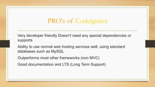 Top 5 php framework | PPTX | Programming Languages | Computing