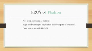 Top 5 php framework | PPTX | Programming Languages | Computing