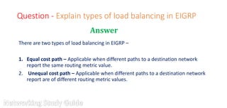 EIGRP interview questions and answers part 2 | PPTX
