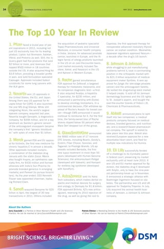 Top 50 Pharmaceutical Companies 2011, Pharma Exec Report | PDF