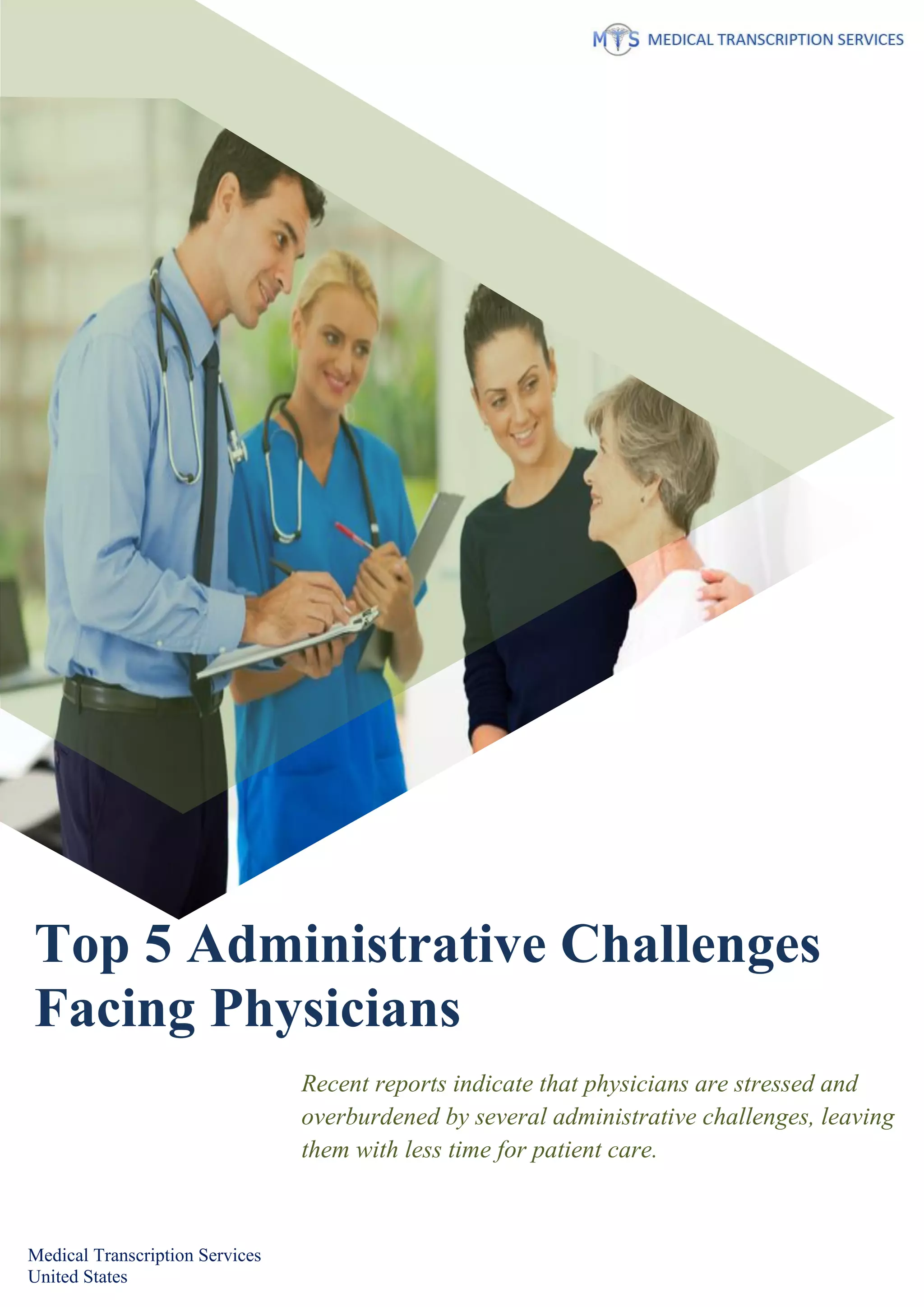 Top 5 Administrative Challenges Facing Physicians | PDF