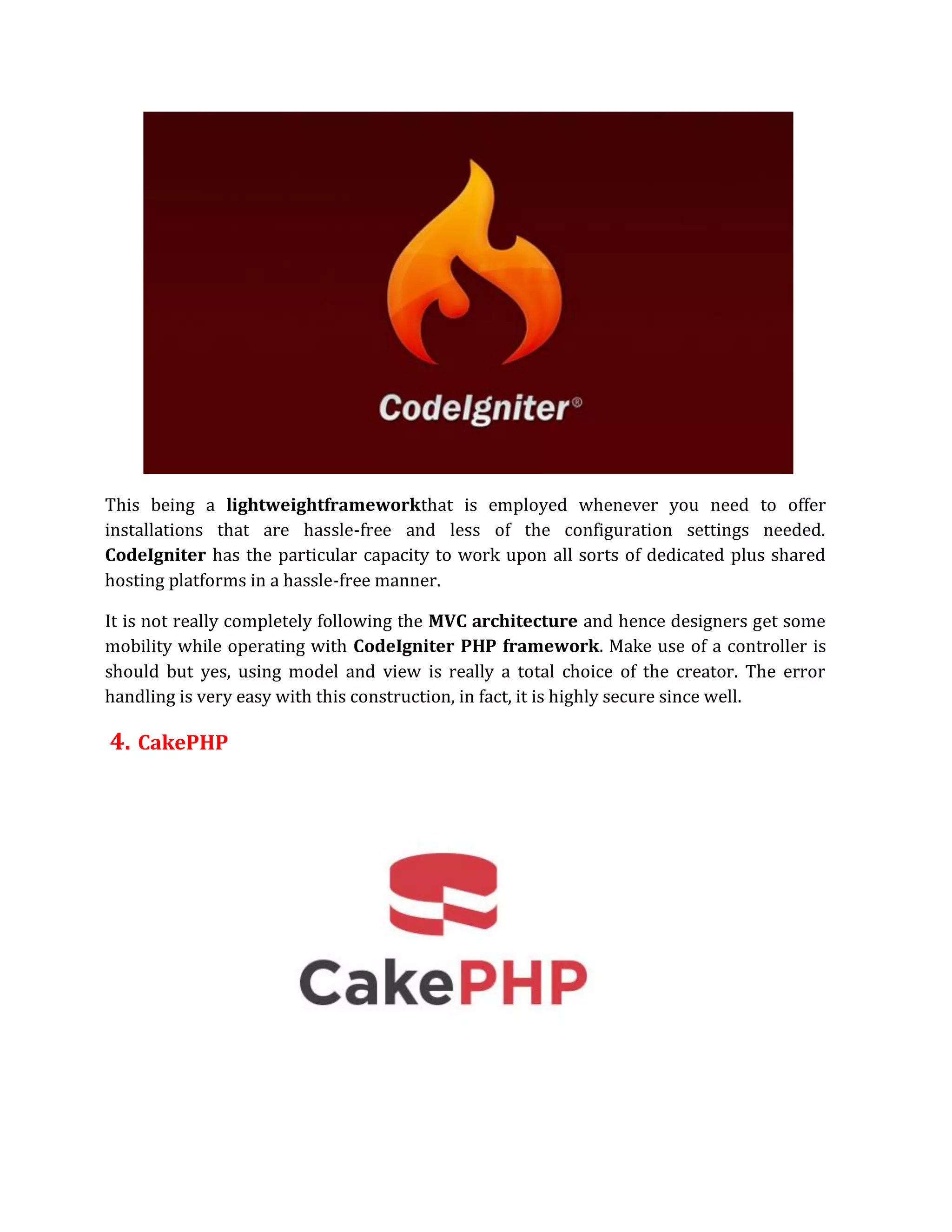 Top 5 advanced php framework in 2018 | PDF