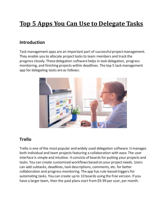 Top 5 apps you can use to delegate tasks | PDF