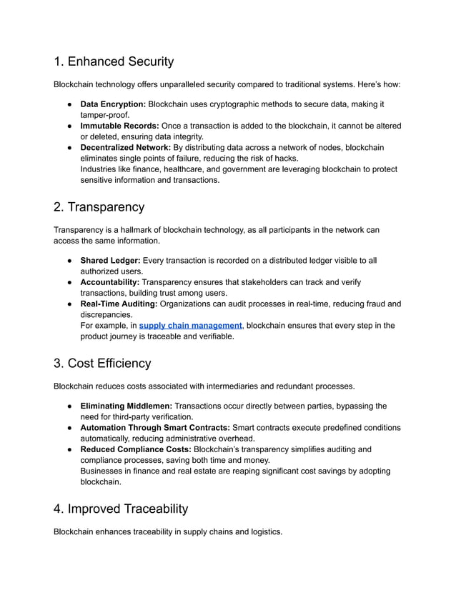 Top 5 Benefits of Blockchain Technology jamtech Technology.pdf