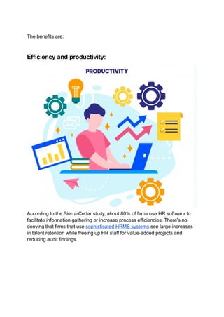 Top 5 Benefits Of Using HR Software | PDF