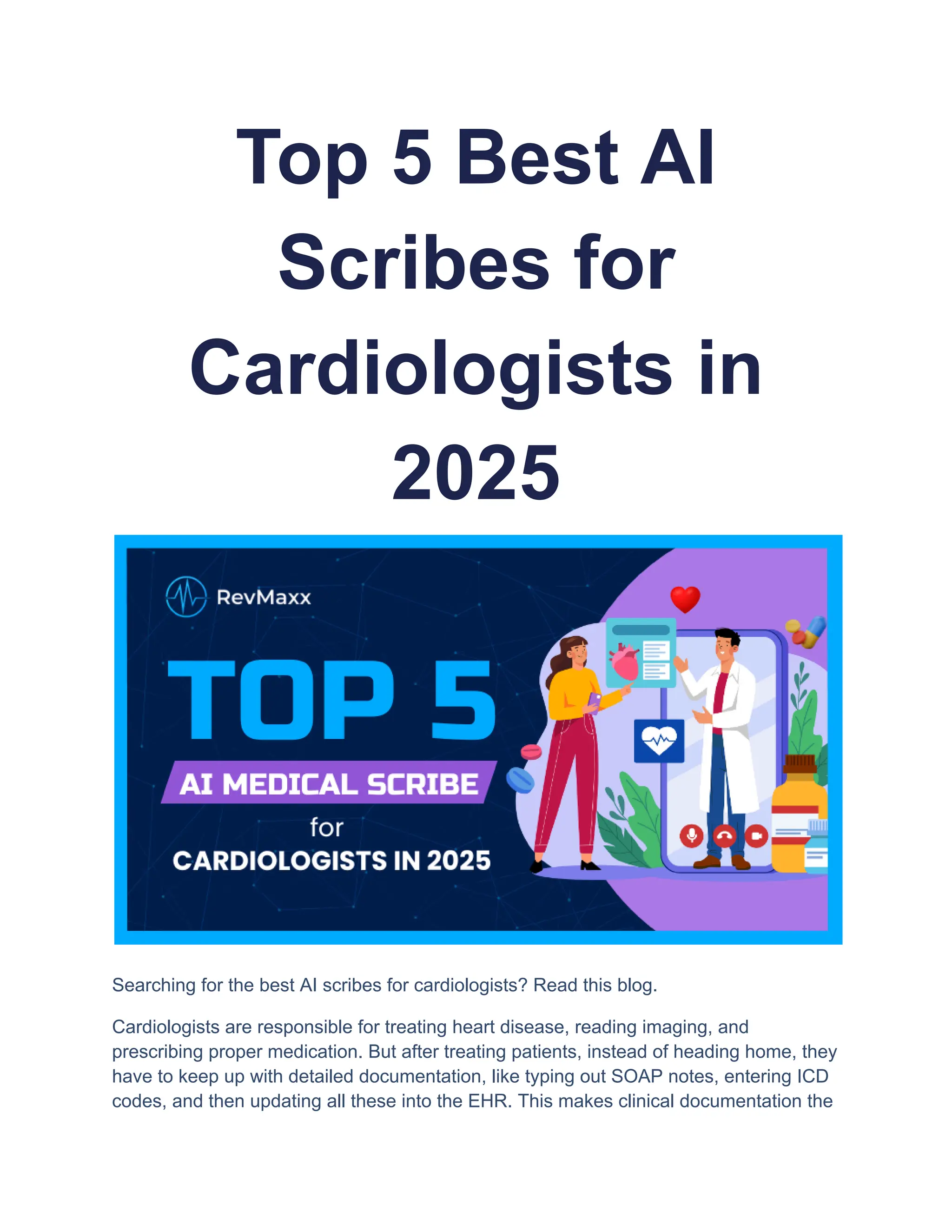 Top 5 Best AI Scribes for Cardiologists in 2025 | PDF