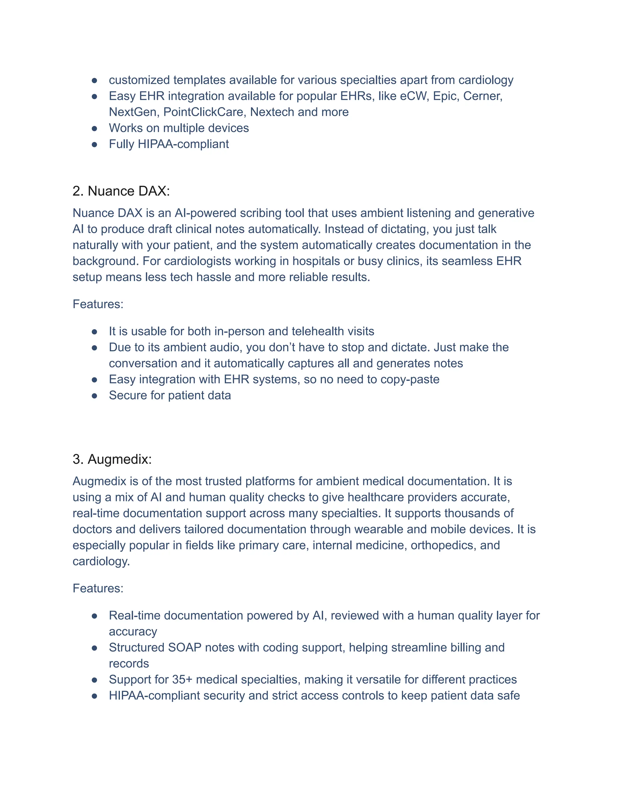 Top 5 Best AI Scribes for Cardiologists in 2025 | PDF