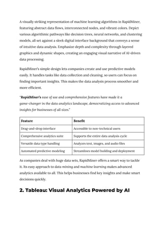 Top 5 Best AI Tools for Data Analysis: A Comprehensive Guide! | PDF