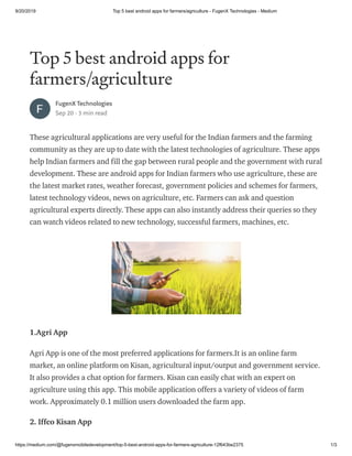 Top 5 best android apps for farmers agriculture fugen-x technologies ...