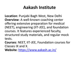 Top 5 Best NEET IIT-JEE CBSE Coaching Centers in Punjabi Bagh Delhi.pdf
